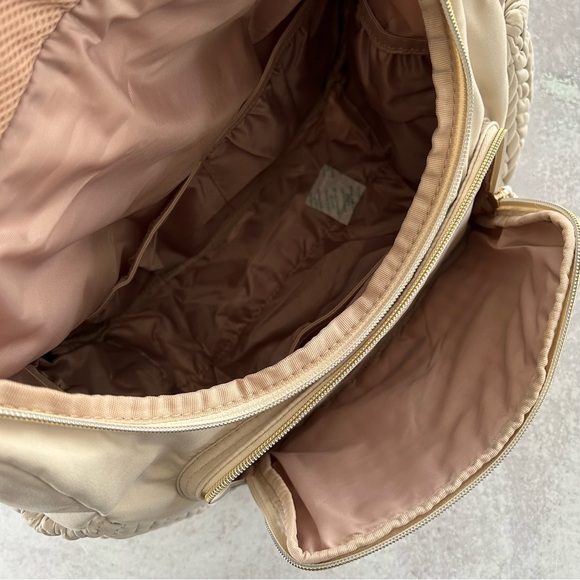 Bags | Stylish Quilted Compact Diaper Bag Backpack In Cream Nwt | Poshmark